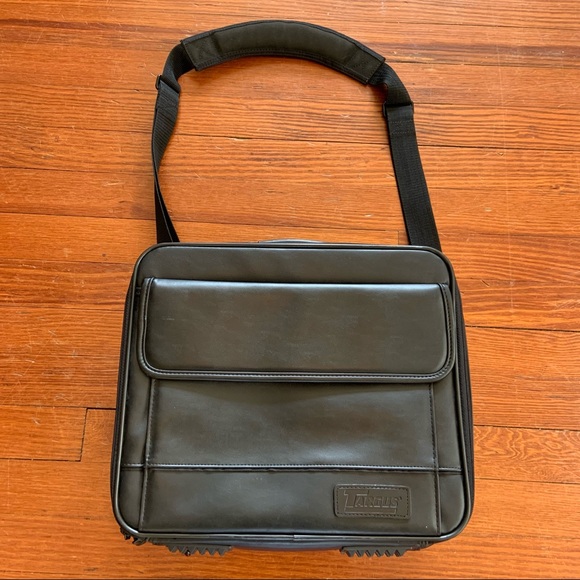 Targus | Bags | Targus Black Leather Computer Laptop Shoulder Bag ...
